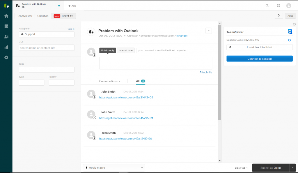 Zendesk | Easy Integration with the TeamViewer App